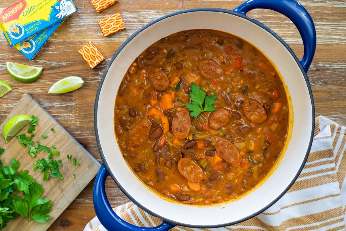 Frijoles con Chorizo - My Dominican Kitchen
